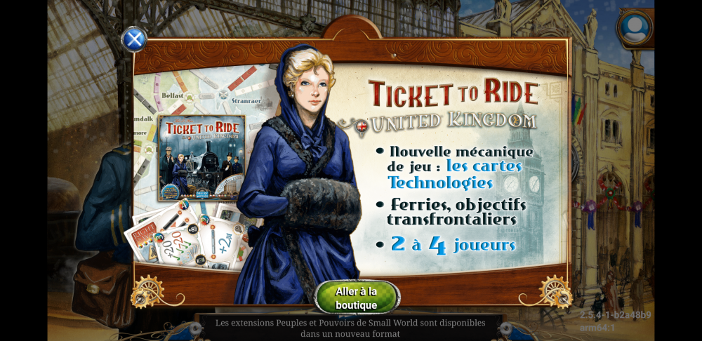 [ Jeux Vidéo ] Test mobile : Ticket to Ride, extension United Kingdom